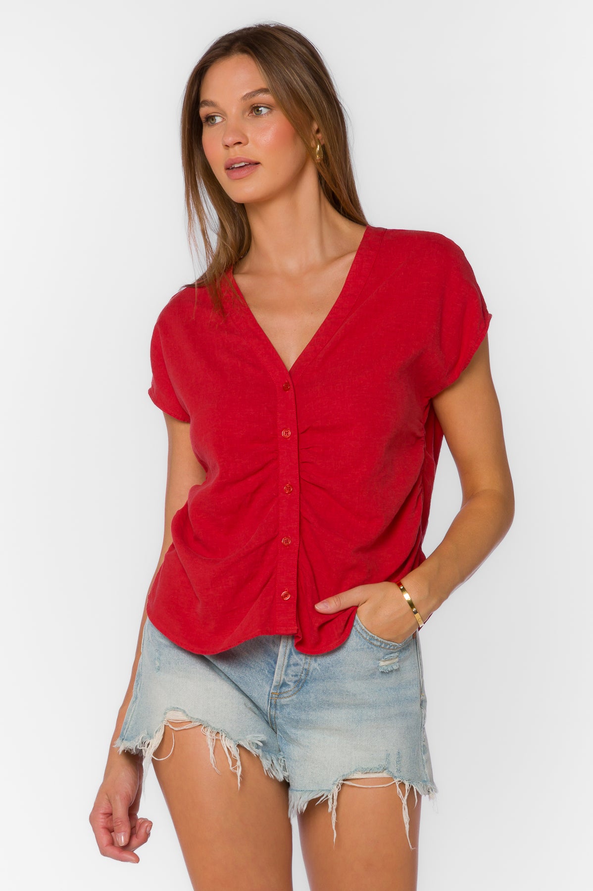 Alena Saucy Red Top – Velvet Heart Clothing