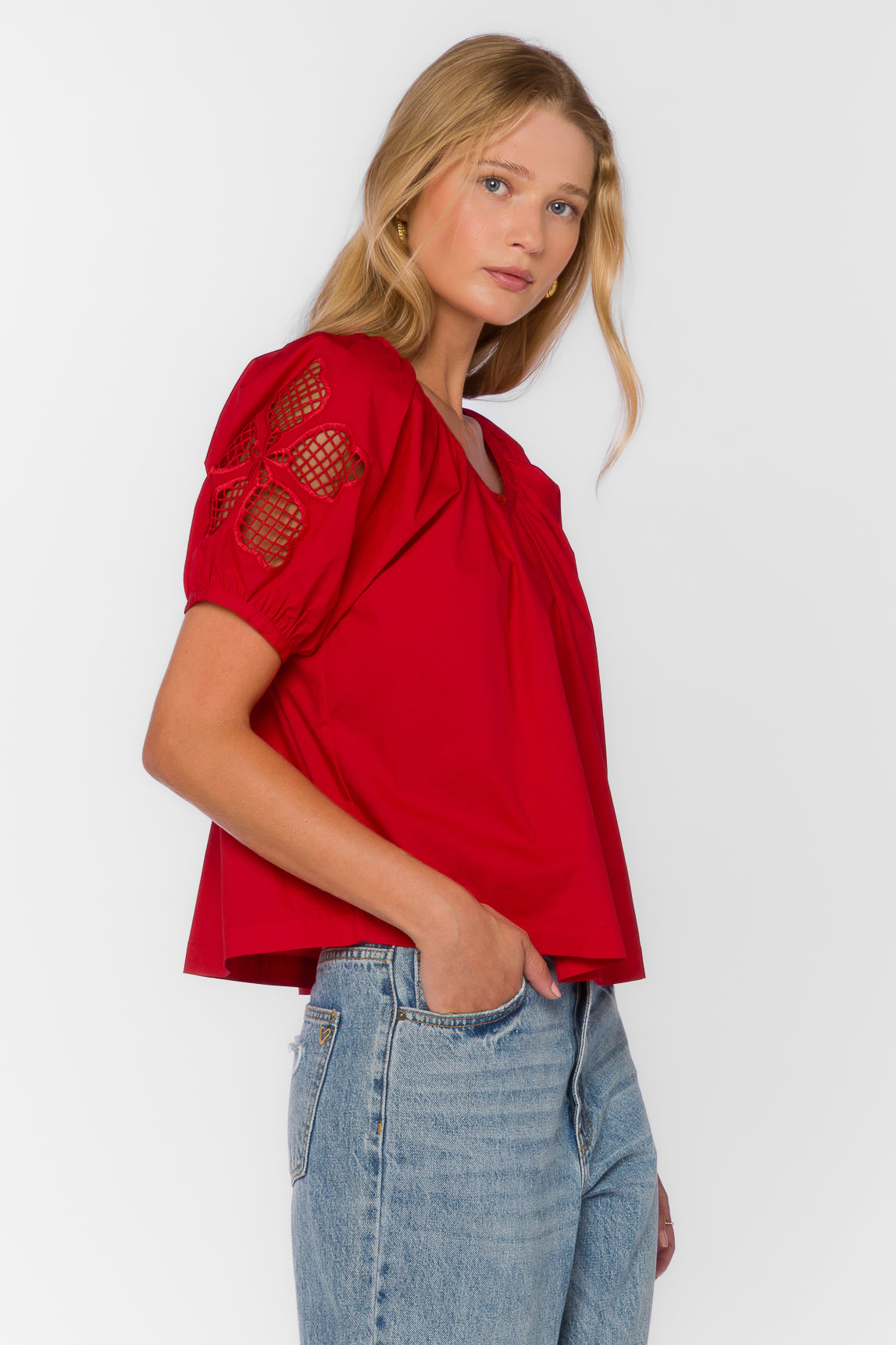 Flora Saucy Red Top – Velvet Heart Clothing