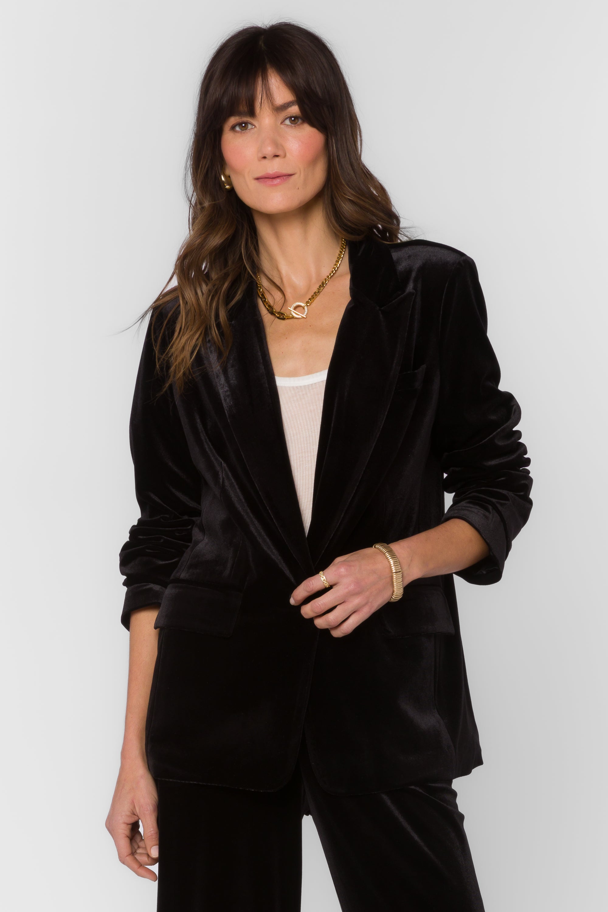 Lizzy Pure Black Blazer – Velvet Heart Clothing